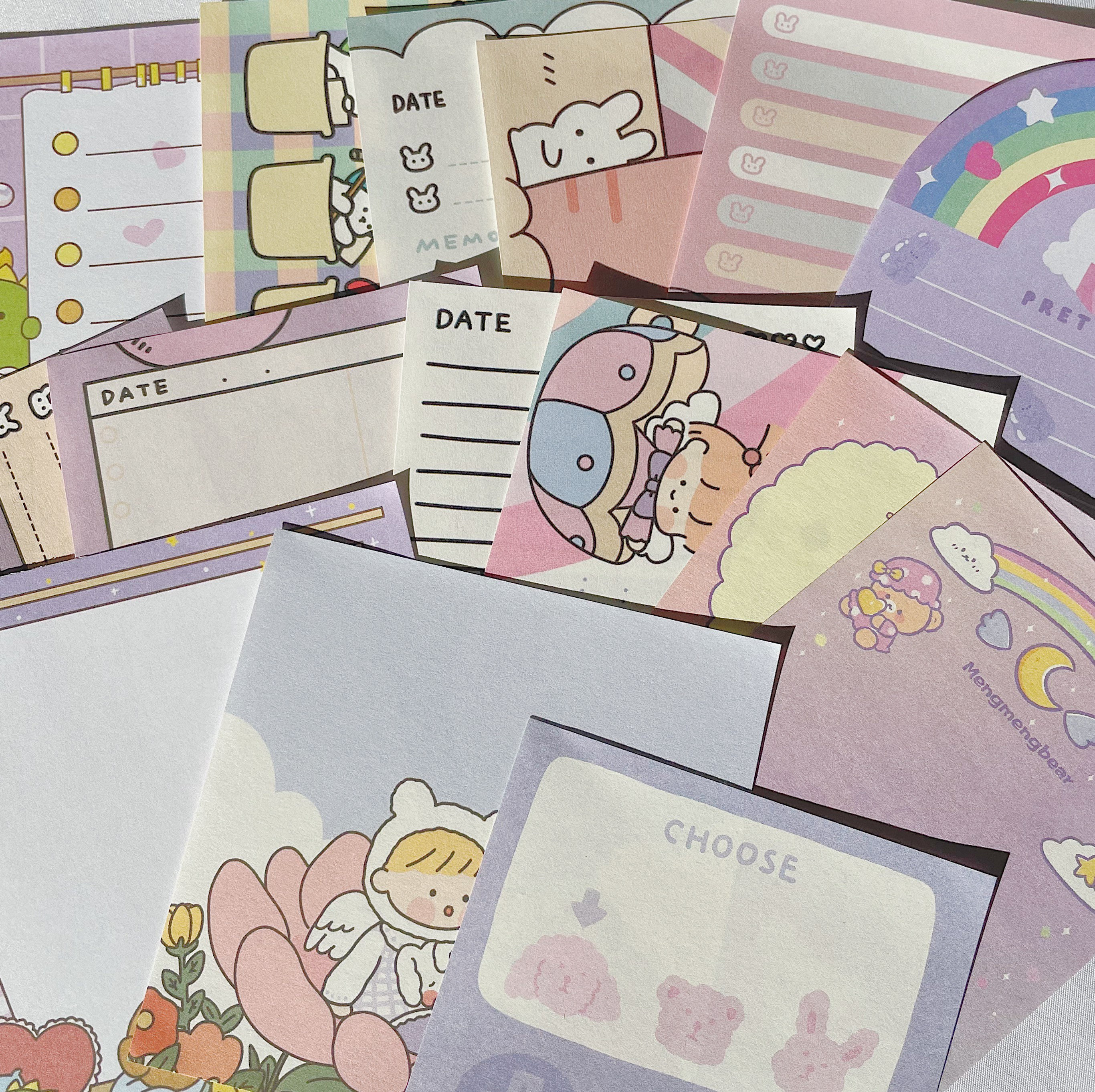 Memo Sets Pink/red Orange/yellow Green/blue Purple - Etsy