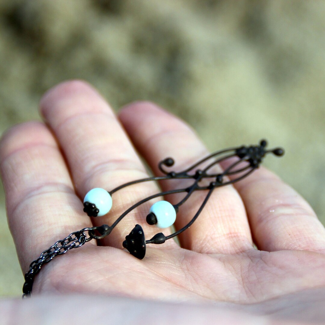 Black Metal Toadstool Pendant: Mushroomcore Woodland Necklace - Etsy
