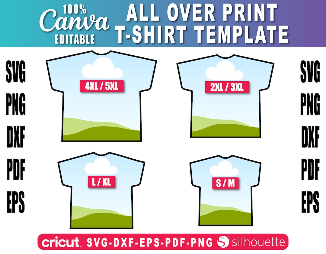 All Over T-shirt Template, T-shirt Design Template, All Over T-shirt ...