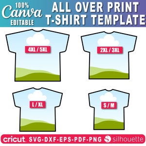 All Over T-shirt Template, T-shirt Design Template, All Over T-shirt ...