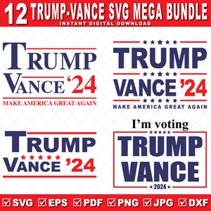 12 Trump Jd Vance 2024 SVG PNG Bundle, Vance Vice President Trump Fight ...