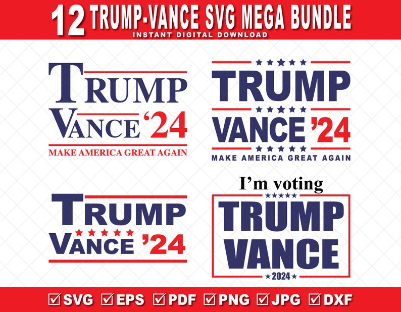 12 Trump Jd Vance 2024 SVG PNG Bundle, Vance Vice President Trump Fight ...