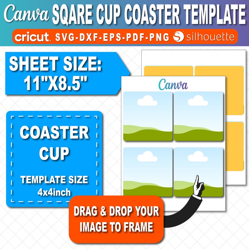 Car Coaster Template for Cricut - Etsy