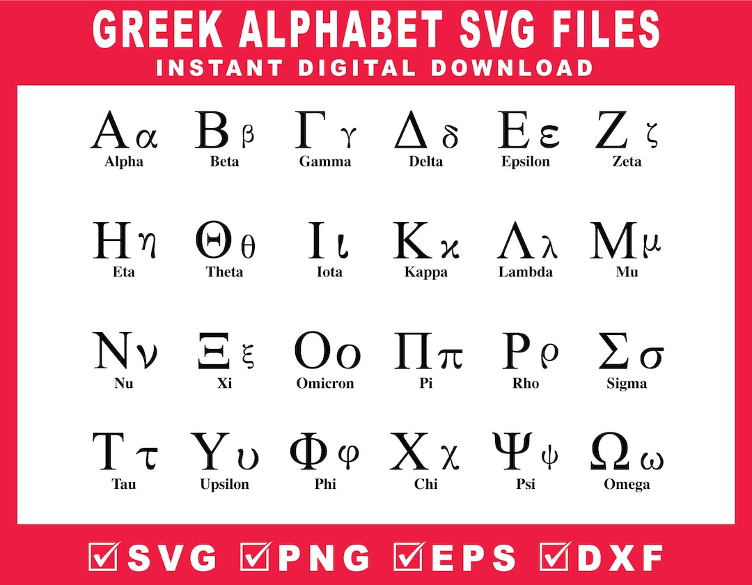 Greek Alphabet SVG, Greek Letters, Sorority Letters, Fraternity SVG ...
