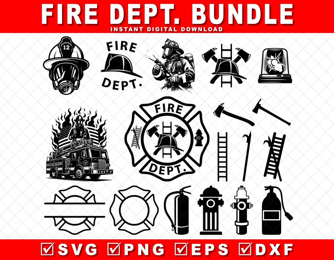 18 Fire Department Digital Download SVG PNG Eps Dxf Cut Files ...