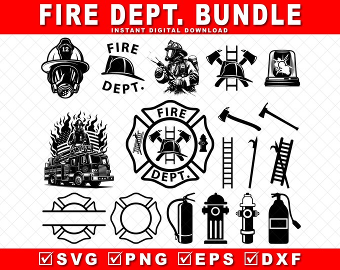 Fire Department SVG, PNG Vector Fire Fighter Svg Png, Fire Fighter ...
