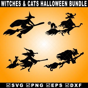 WITCH & CATS SVG Bundle, Halloween Witches Bundle Png, Halloween Svg ...