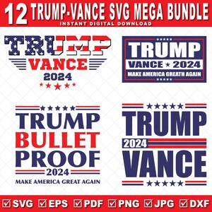 12 Trump Jd Vance 2024 SVG PNG Bundle, Vance Vice President Trump Fight ...