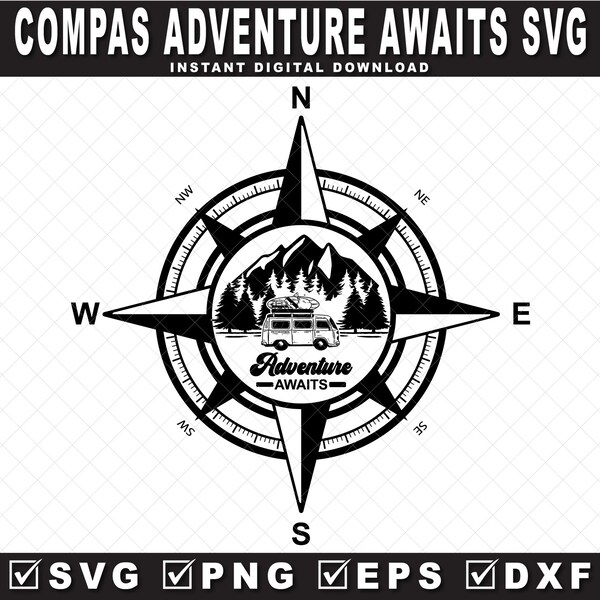 Compass Svg - Etsy