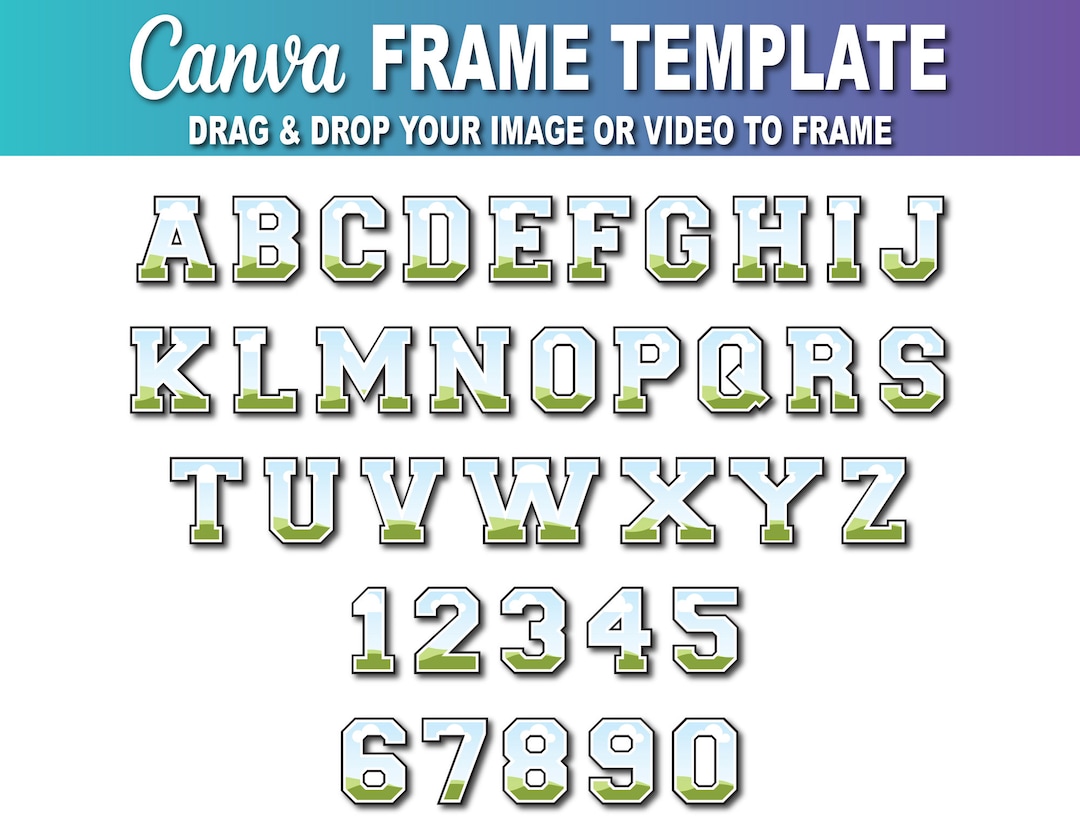Canva Alphabets Template, Canva Alphabet Font Frame Template, Your Own ...