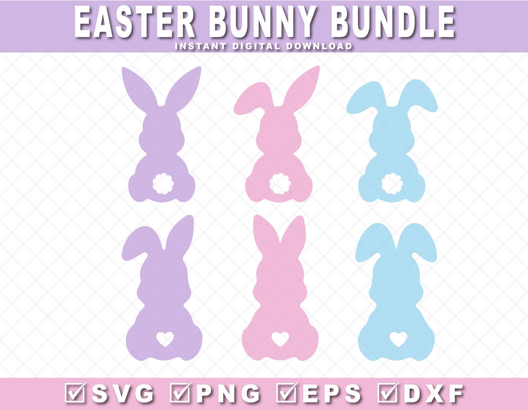 Easter Bunny SVG EPS PNG Dxf Digital Bundle File, Bunny Svg, Easter Svg ...