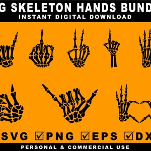 Skeleton Hand SVG | Skeleton Peace Sign | Skull Hand SVG | Halloween ...