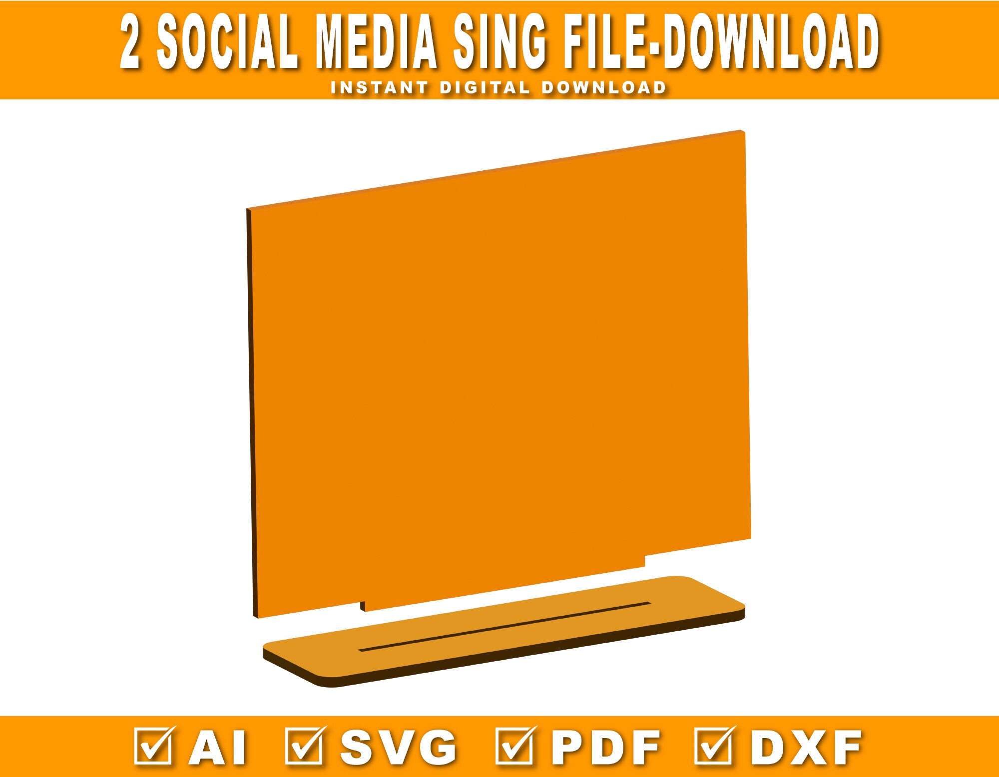 Social Media Hexagon and Rectangle Sign Laser Ready Cutting File ...