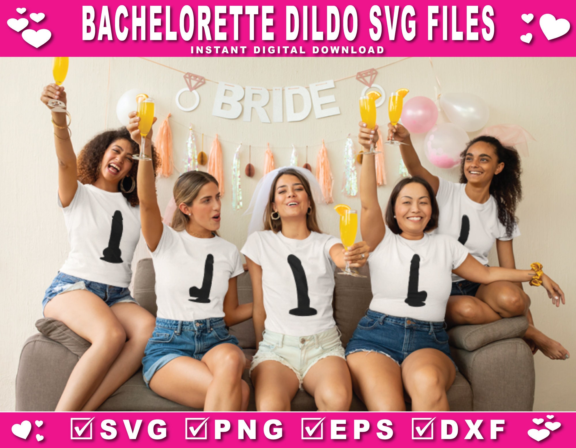 Penis Dildo SVG Bundle, Bachelorette Wedding Digital Cut File for ...