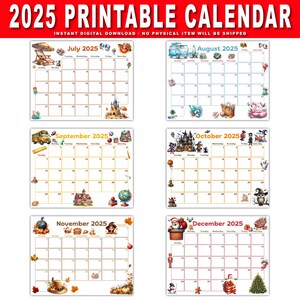 2025 Kids Calendar Printable PDF, Canva Editable, Homeschool Planner ...