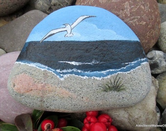 Painted Beach Stone - Etsy
