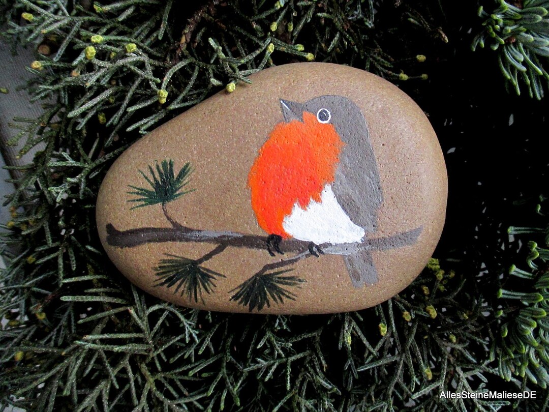 Decorative Stones, Little Robin, Painted Stones, Stone Art - Etsy