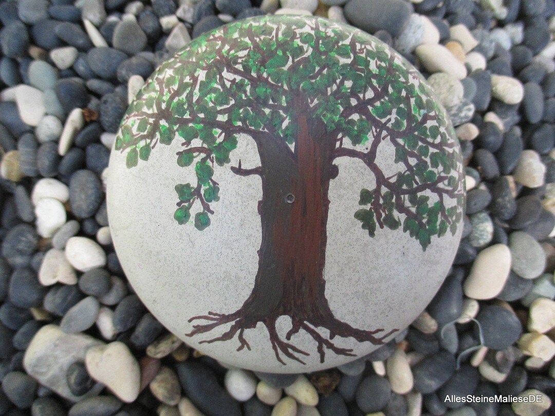 Decorative Stone the Tree Stone Art Painted - Etsy