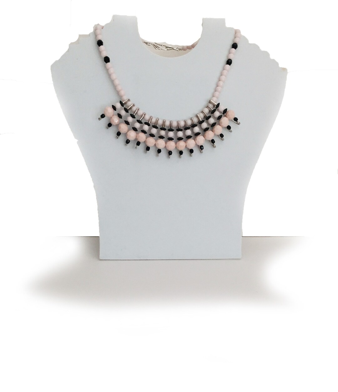 Stunning Pink, Blush and Black Bib Safety Pins Choker/necklace. Limited ...