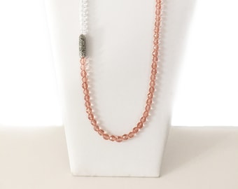 Long Pink Necklace | Etsy