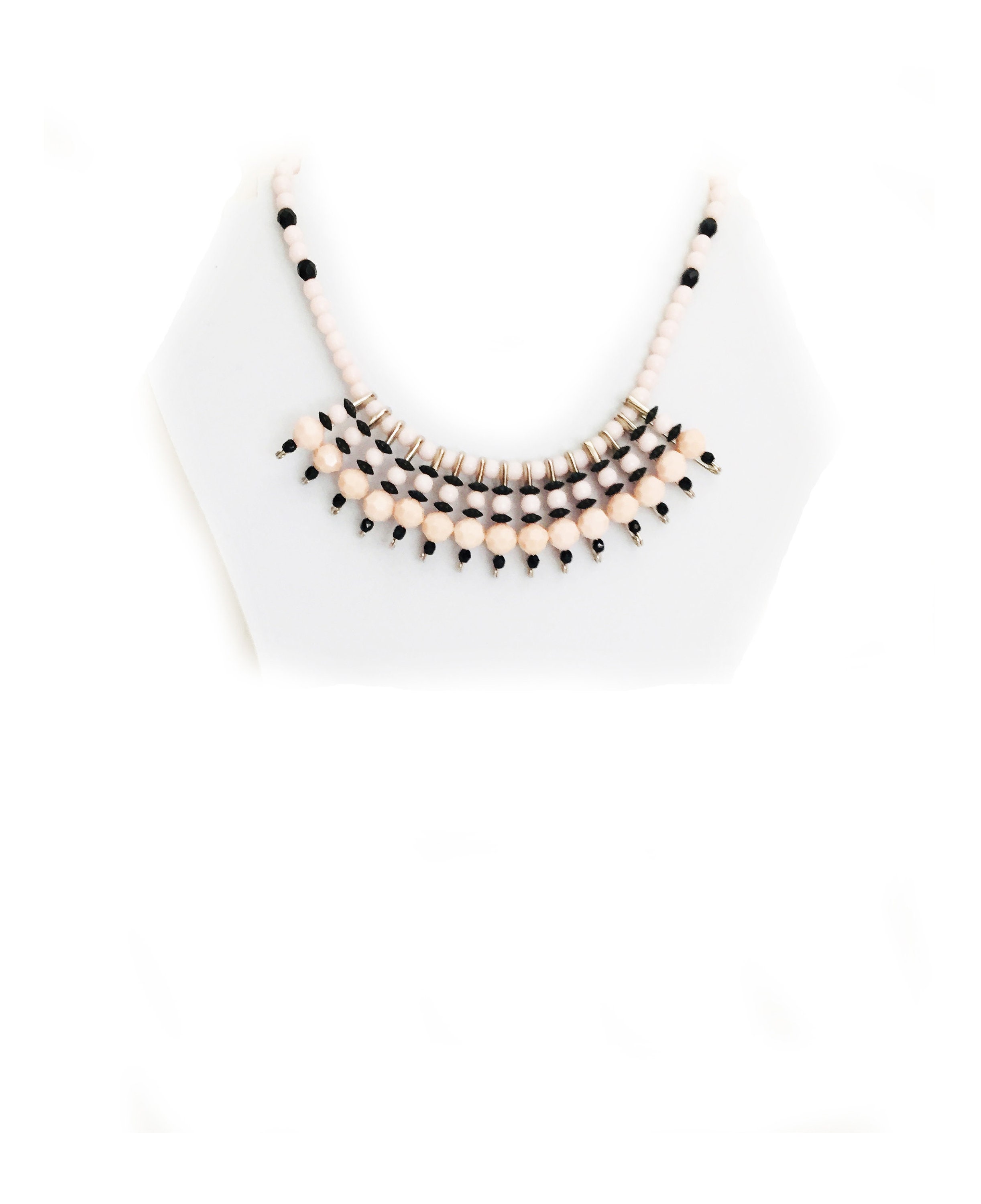 Stunning Pink, Blush and Black Bib Safety Pins Choker/necklace. Limited ...