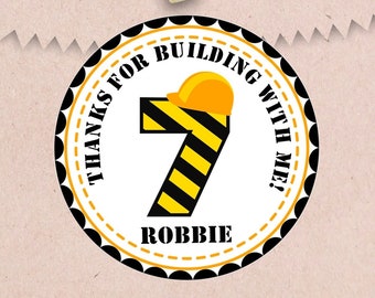 Construction Themed Stickers, Party Stickers, Construction Party ...