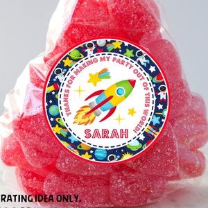 Outer Space Birthday Party Stickers or Favor Tags, Space Birthday Party ...