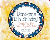 Movie Popcorn Birthday Party Stickers Movie Birthday - Etsy