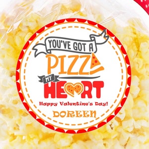 Pizza Valentine's Day Stickers, You've Got A Pizza My Heart Valentine ...