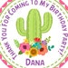 Cactus Fiesta Birthday Favor Sticker, Cactus Fiesta Birthday Favor ...