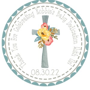 Gender Neutral Baby Dedication Sticker Labels, Gender Neutral Baptism ...