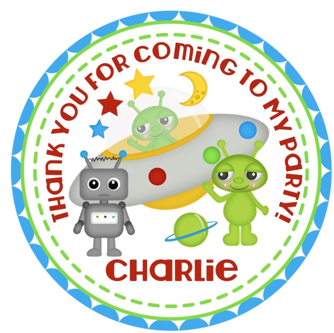 Space Birthday Party Sticker Labels, Space Party Stickers, Space Party ...