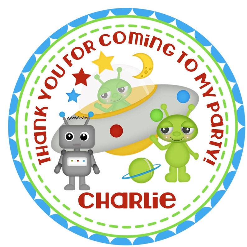 Space Birthday Party Sticker Labels, Space Party Stickers, Space Party ...