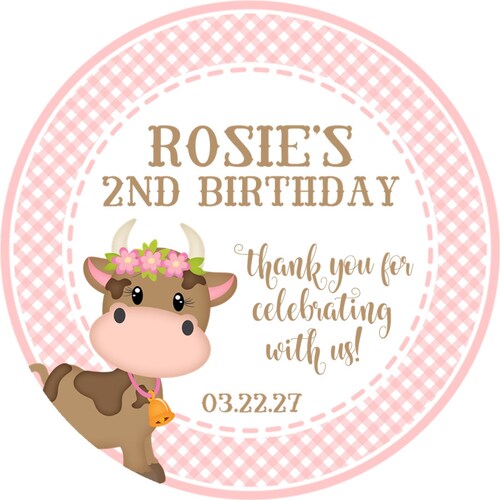 Cow Birthday Favor Tags Barnyard Birthday Farm Party Favors | Etsy