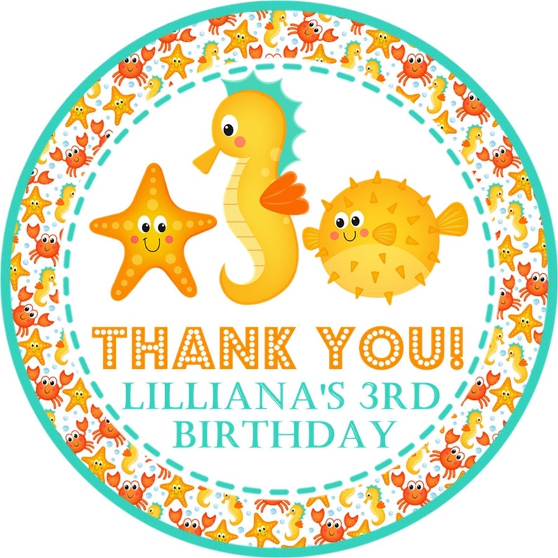 Under the Sea Birthday Party Stickers or Favor Tags Sea - Etsy