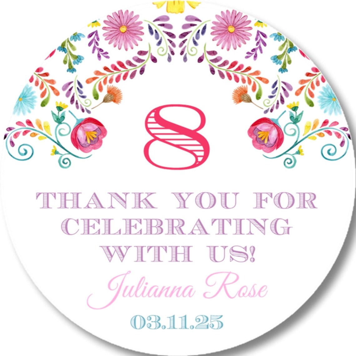 Fiesta Birthday Party Stickers, Fiesta Birthday Favor Tags - Etsy