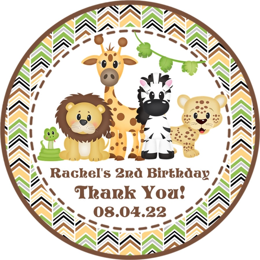 Jungle Safari Birthday Party Stickers or Favor Tags Boys | Etsy