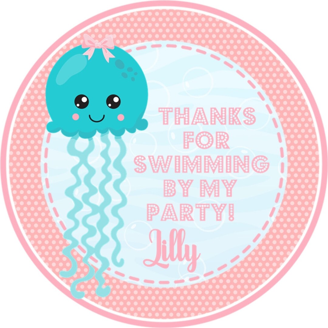 Girls Under the Sea Birthday Party Stickers or Favor Tags, Under the ...