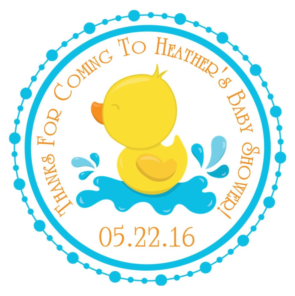 Yellow Duck Baby Shower Sticker Labels, Yellow Duck Baby Shower ...