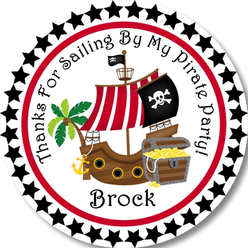 Pirate Birthday Party Sticker Labels Pirate Party Stickers | Etsy