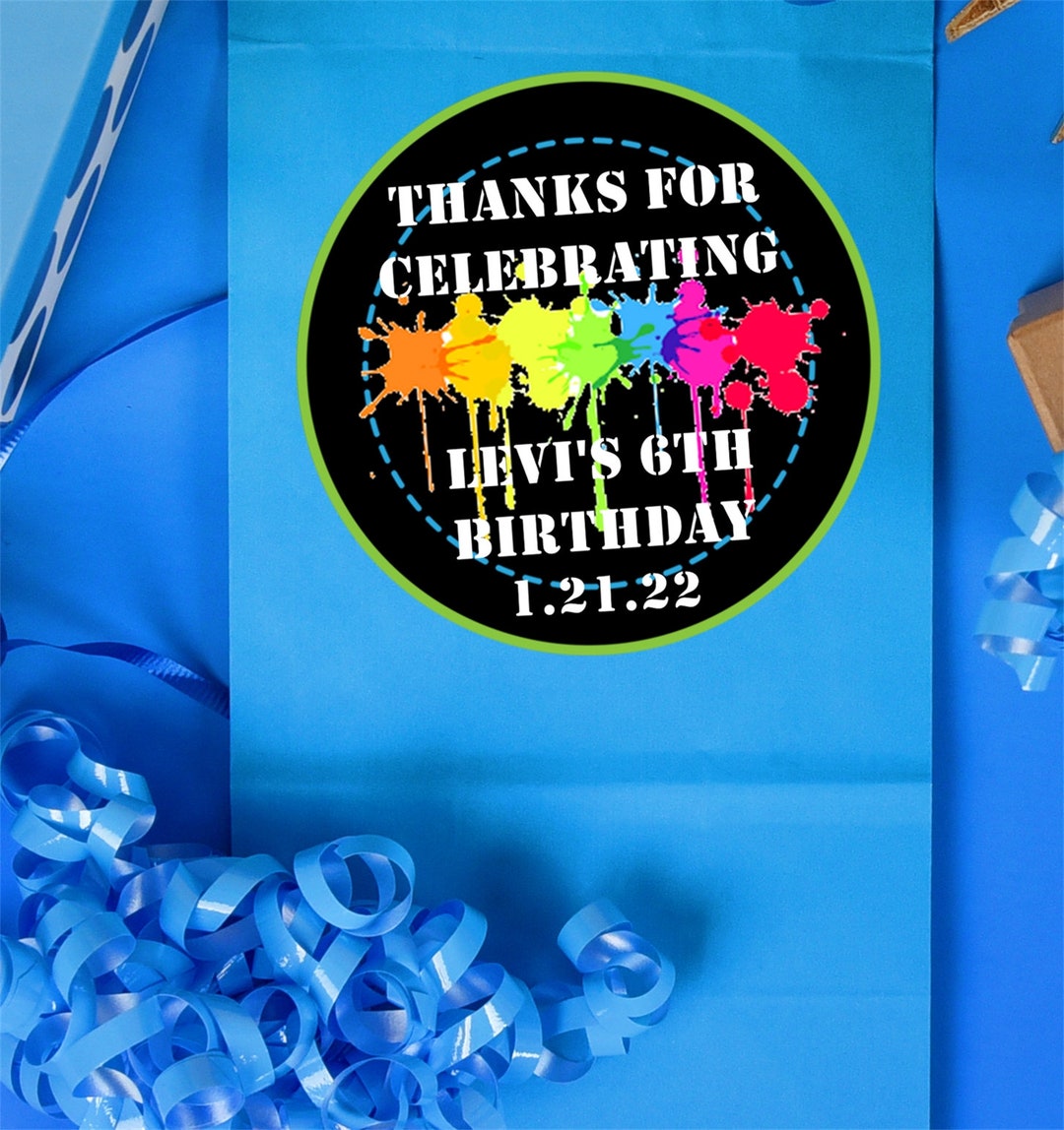 Paintball Birthday Party Stickers, Paintball Birthday Party Favors - Etsy