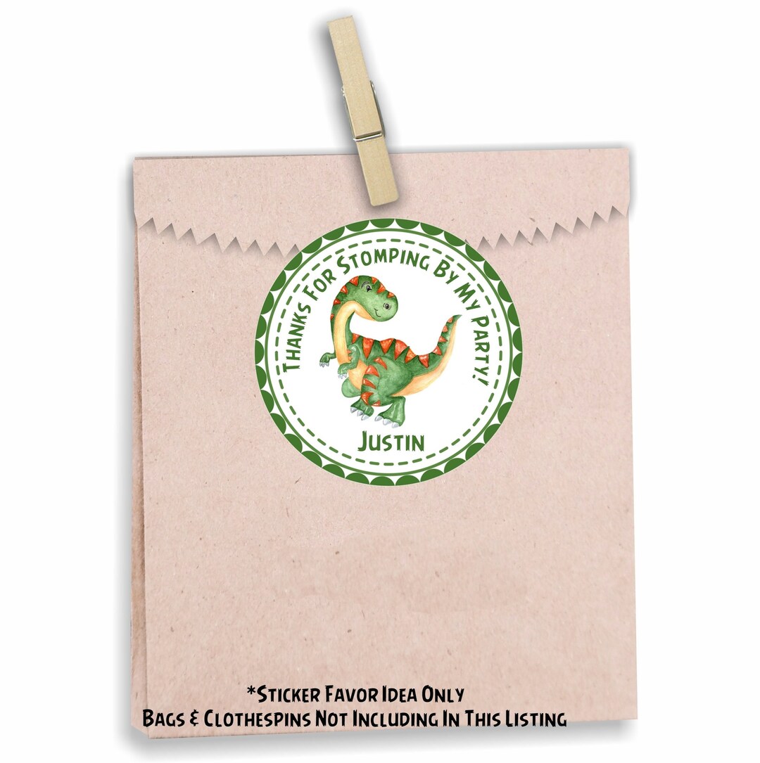 Dinosaur Birthday Party Stickers, Dinosaur Birthday Party Decorations ...