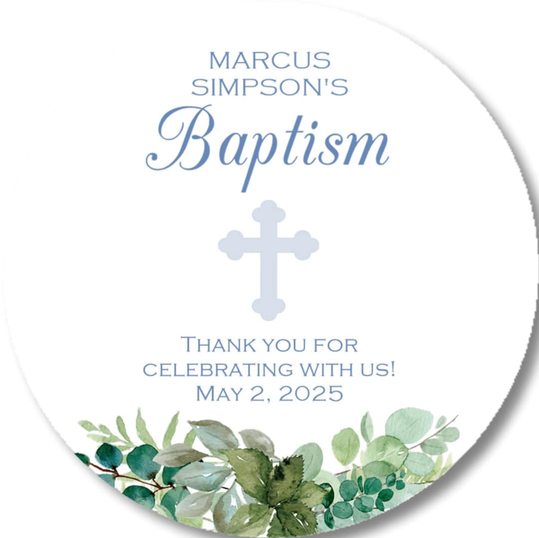Boys Baptism Favor Tag, Boys Baptism Stickers - Etsy