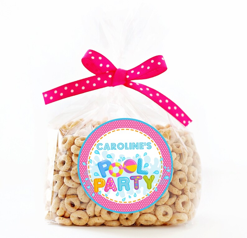 Girls Pool Party Stickers Pool Birthday Party Favor Tags - Etsy