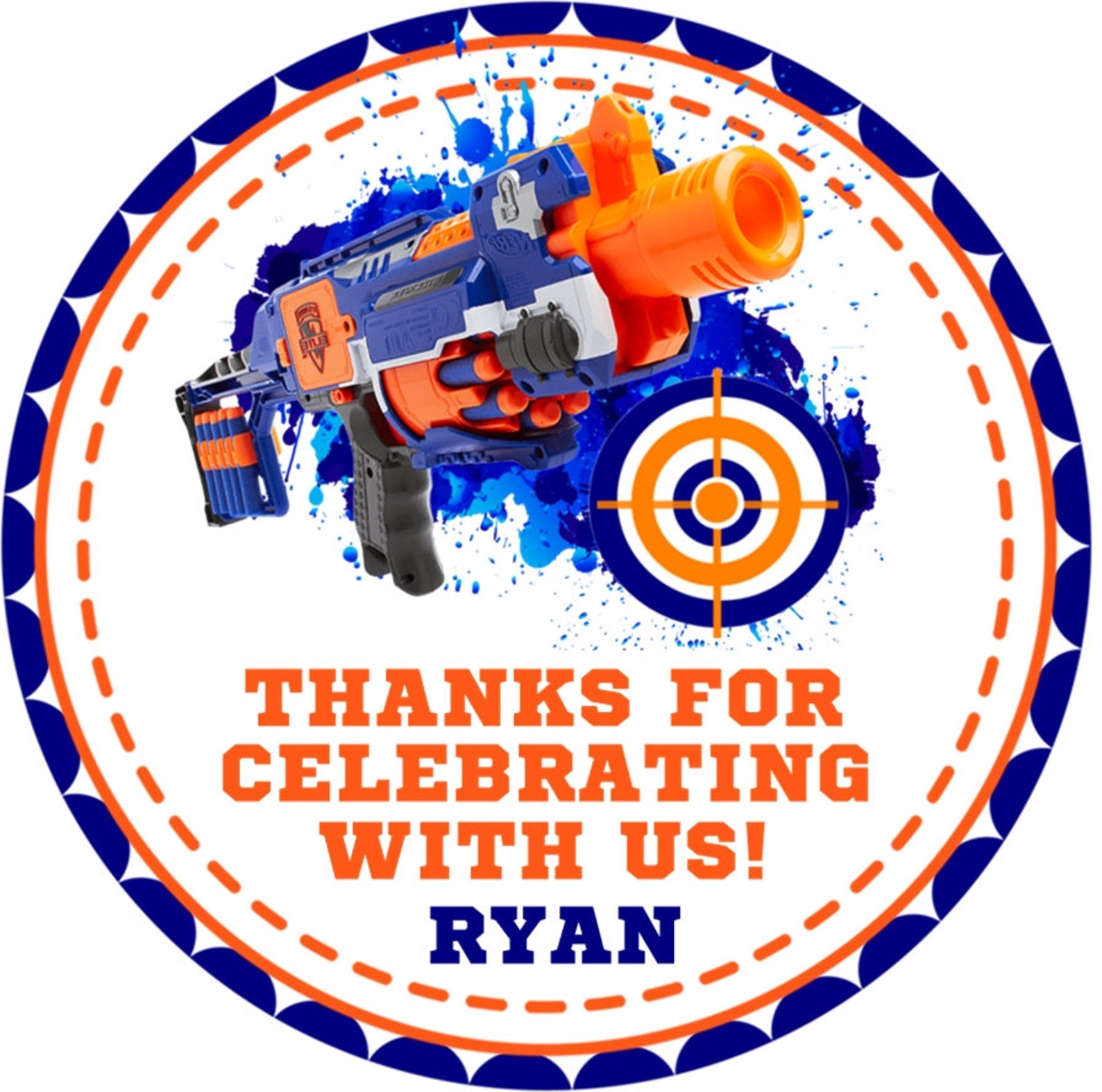 Nerf Birthday Party Stickers Nerf Birthday Favor Tags - Etsy
