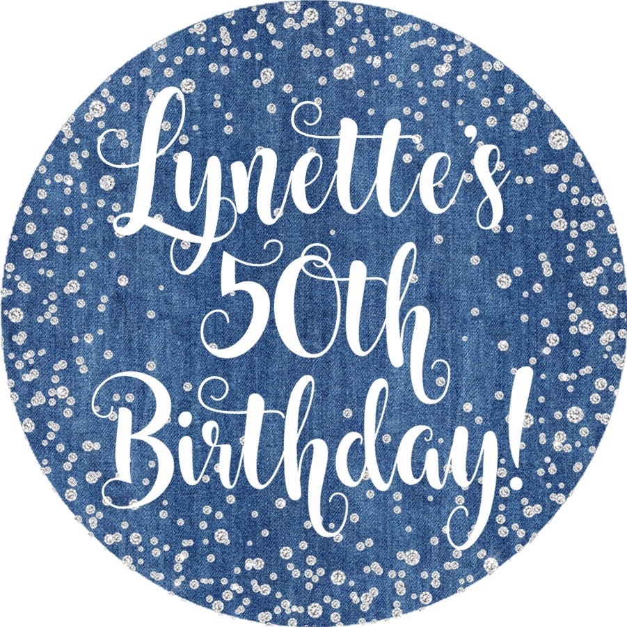 Denim & Diamonds Birthday Party Stickers or Favor Tags, Denim and ...