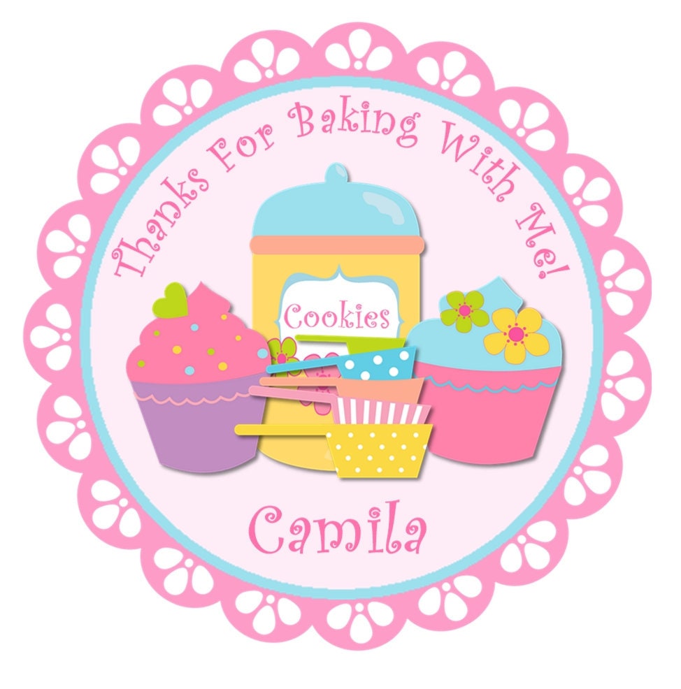 Baking Birthday Party Sticker Labels Baking Party Stickers - Etsy