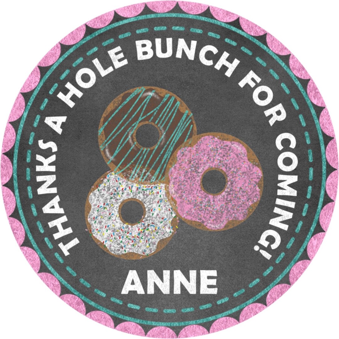 Donut Birthday Party Sticker Labels Donut Party Stickers - Etsy
