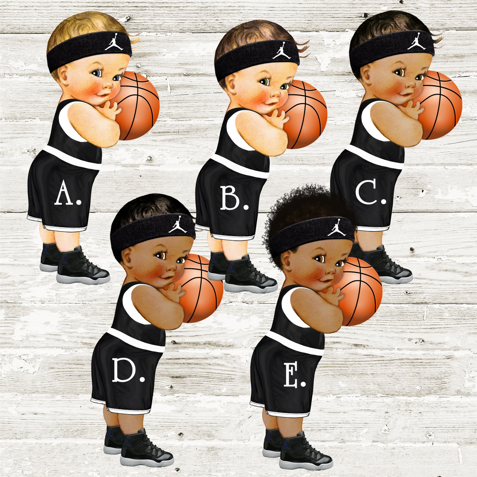 Boys Basketball Baby Shower Stickers, Basketball Baby Shower Favor Tags ...