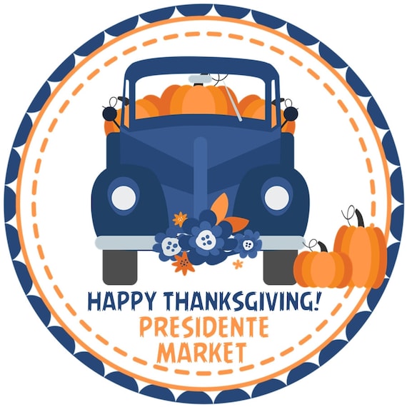 Vintage Truck Happy Thanksgiving Stickers - Etsy